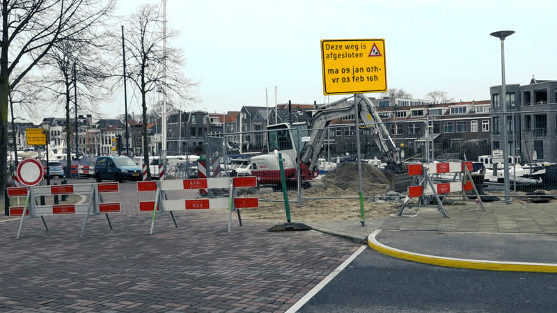 Wegafsluiting: laatste stukje Nieuwe Haven bestraat